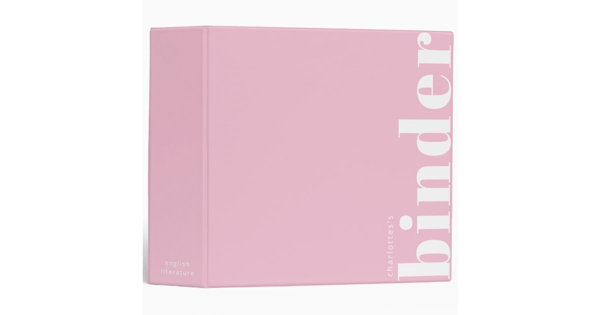 Modern Minimalist Pastel Pink Simple Custom 3 Ring Binder | Zazzle