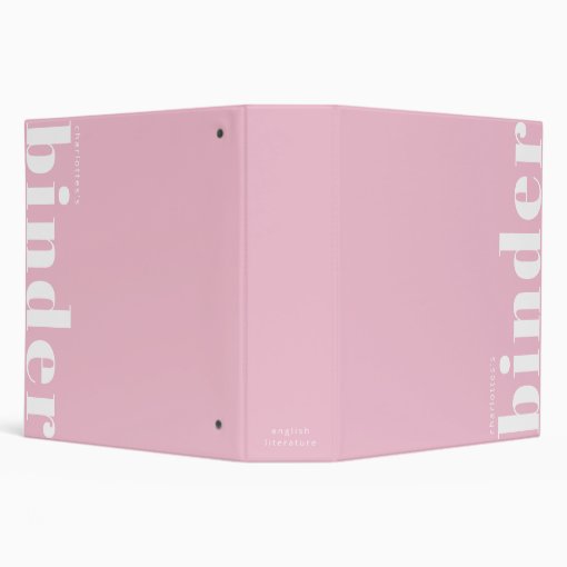 Modern Minimalist Pastel Pink Simple Custom 3 Ring Binder | Zazzle