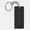 Modern Minimalist Personalized Black Keychain | Zazzle