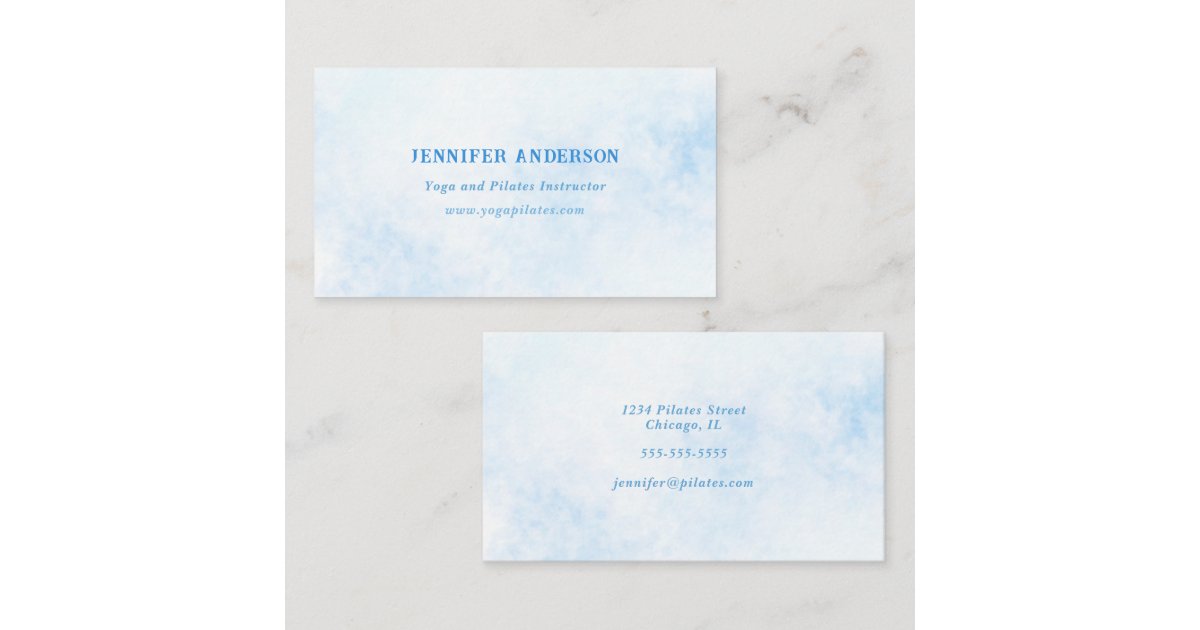 Modern Minimalist Personalized Blue Watercolor Business Card | Zazzle