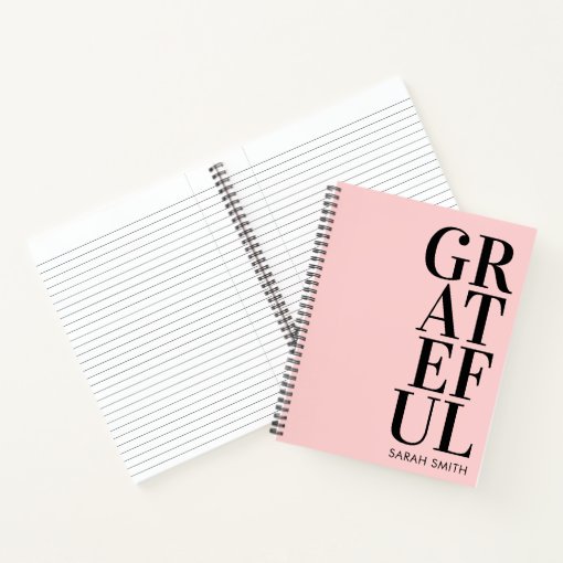 Modern Minimalist Personalized Gratitude Notebook | Zazzle