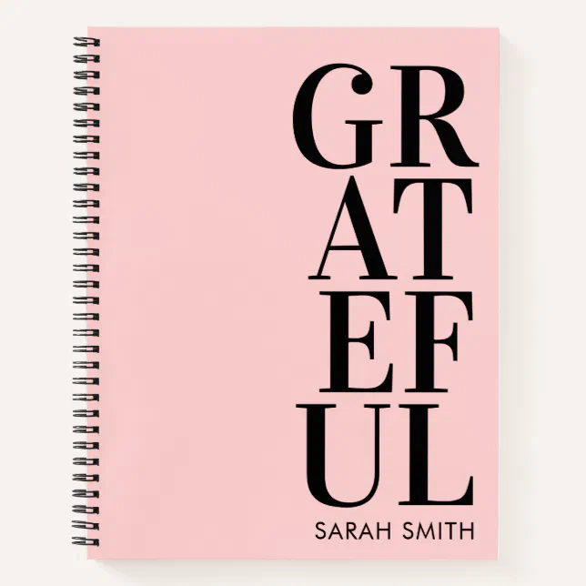 Modern Minimalist Personalized Gratitude Notebook | Zazzle