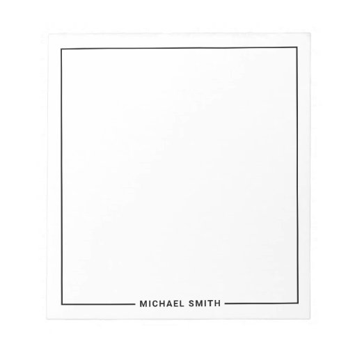 Modern Minimalist Personalized Name Notepad | Zazzle