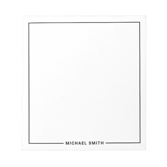 Modern Minimalist Personalized Name Notepad | Zazzle.com