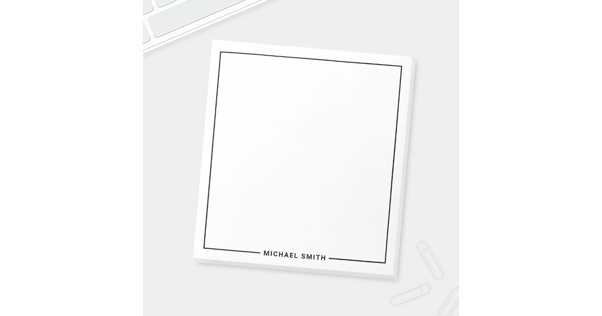 Modern Minimalist Personalized Name Notepad | Zazzle