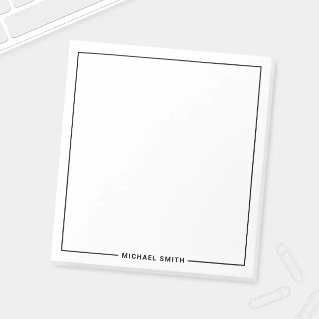 Modern Minimalist Personalized Name Notepad | Zazzle