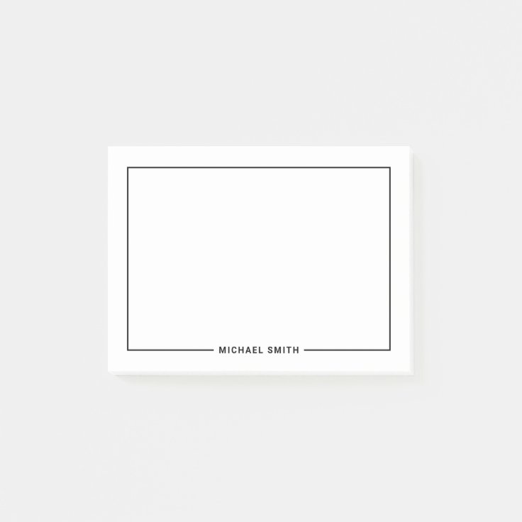 Modern Minimalist Personalized Name Post-it Notes | Zazzle