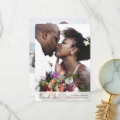 Modern Minimalist Photo Calligraphy Wedding Thank You Card | Zazzle
