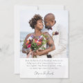 Modern Minimalist Photo Calligraphy Wedding Thank You Card | Zazzle