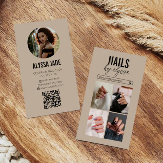 Modern Minimalist Photo Collage Instagram IG Business Card | Zazzle
