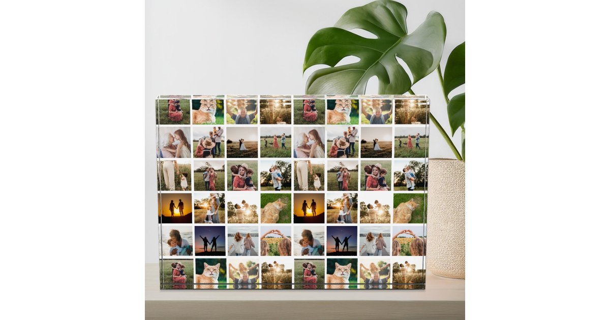 Modern Minimalist Photo Collage Photo Block | Zazzle