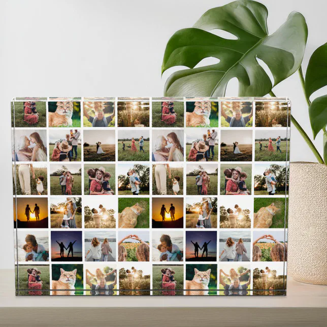 Modern Minimalist Photo Collage Photo Block | Zazzle