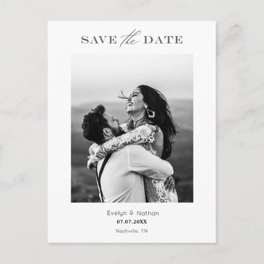 Modern Minimalist Photo Design Save The Date Postcard | Zazzle.com