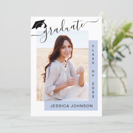 Modern Minimalist PHOTO Graduation Party Invitation | Zazzle