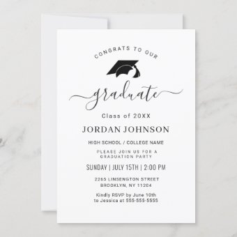 Modern Minimalist PHOTO Graduation Party Invitation | Zazzle