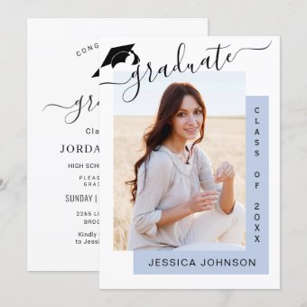Modern Minimalist PHOTO Graduation Party Invitation | Zazzle