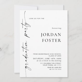 Modern Minimalist PHOTO Graduation Party Invitation | Zazzle