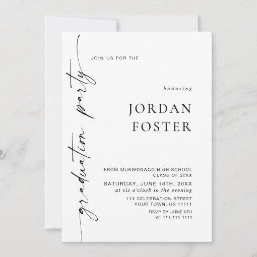 Modern Minimalist PHOTO Graduation Party Invitation | Zazzle