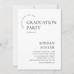 Modern Minimalist PHOTO Graduation Party QR code Invitation | Zazzle