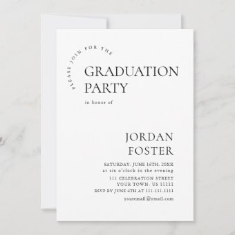 Modern Minimalist PHOTO Graduation Party QR code Invitation | Zazzle