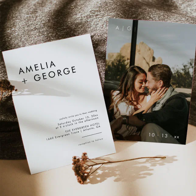 Modern Minimalist Photo Invitation | Zazzle