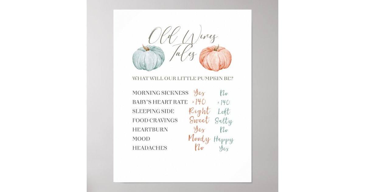 Modern Minimalist Pink Peach and Mint Pumpkin Poster | Zazzle