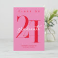 Modern Minimalist Pink Red Graduation Invitation | Zazzle