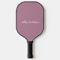 Modern Minimalist Pink Rose Monogrammed Womens Pickleball Paddle | Zazzle