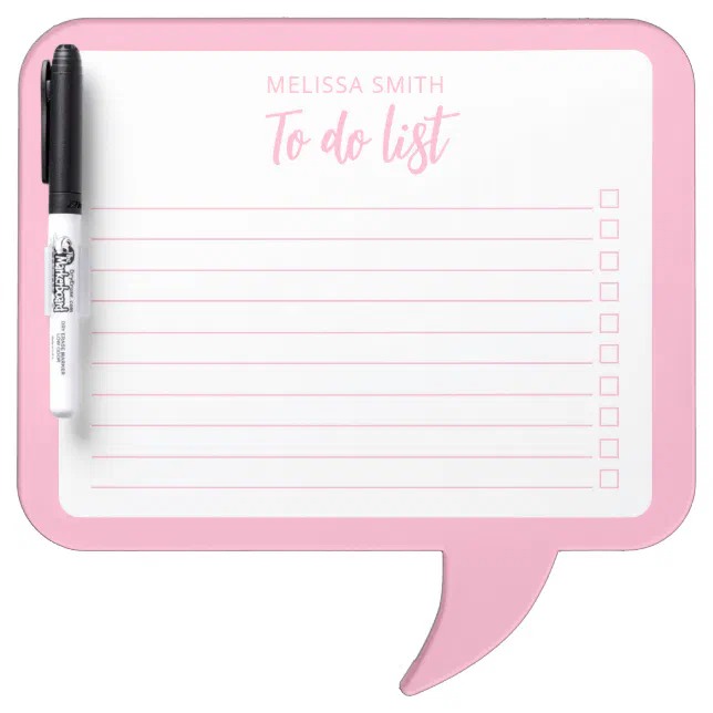 Modern Minimalist Pink To Do List Dry Erase Board | Zazzle