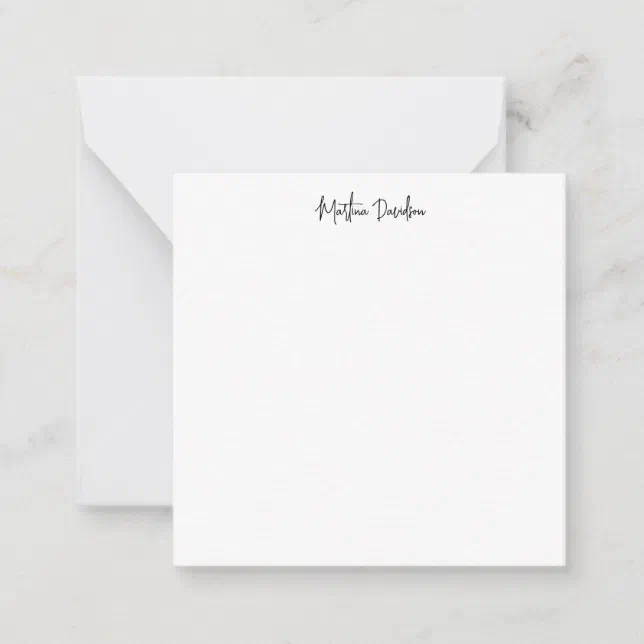 Modern Minimalist Plain Creative Calligraphy Note Card | Zazzle