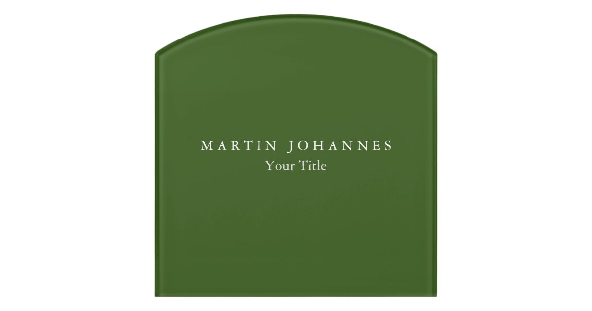 Modern Minimalist Plain Elegant Forest Green Door Sign | Zazzle
