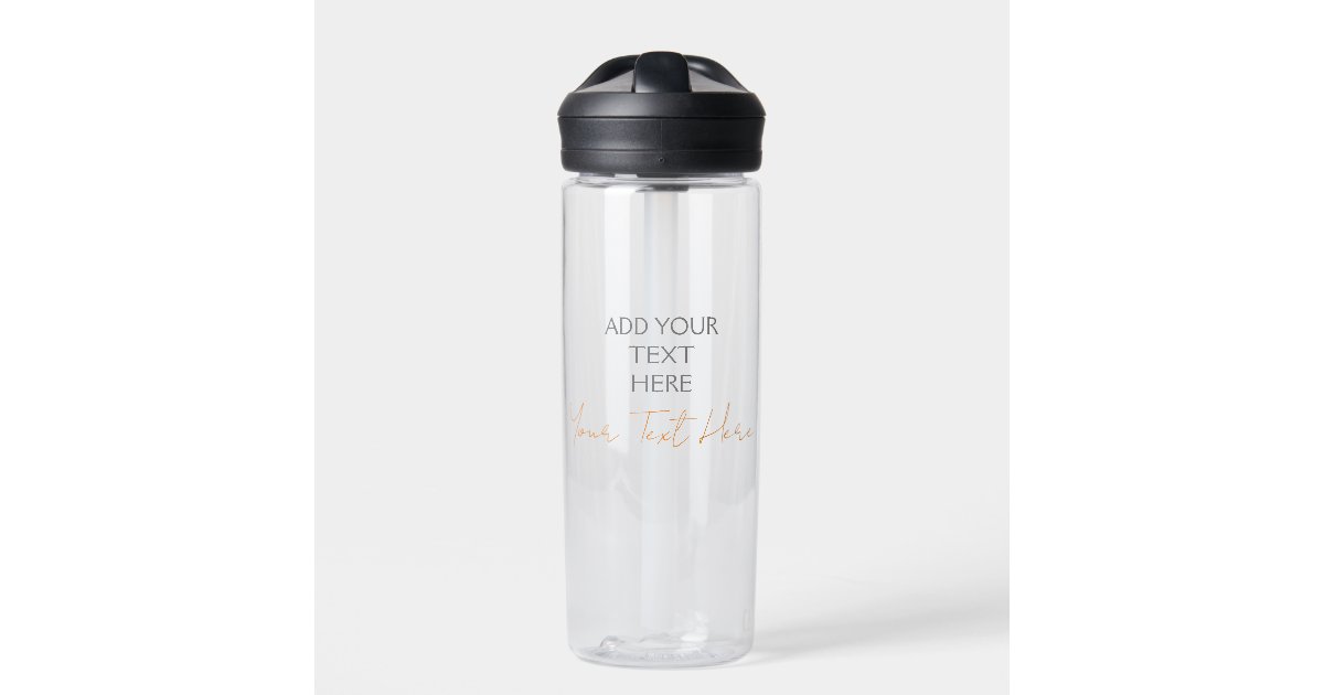 Modern Minimalist Plain Personalized Add Text Water Bottle | Zazzle