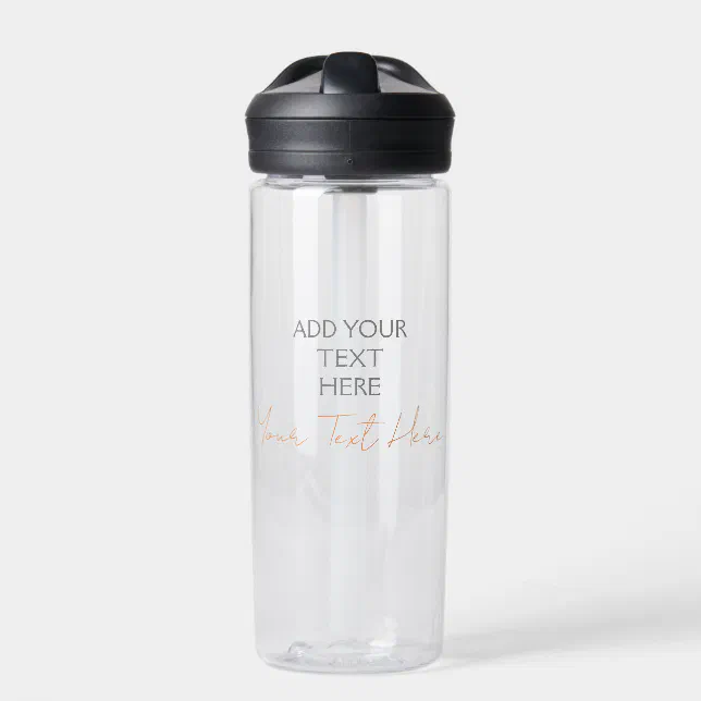 Modern Minimalist Plain Personalized Add Text Water Bottle | Zazzle