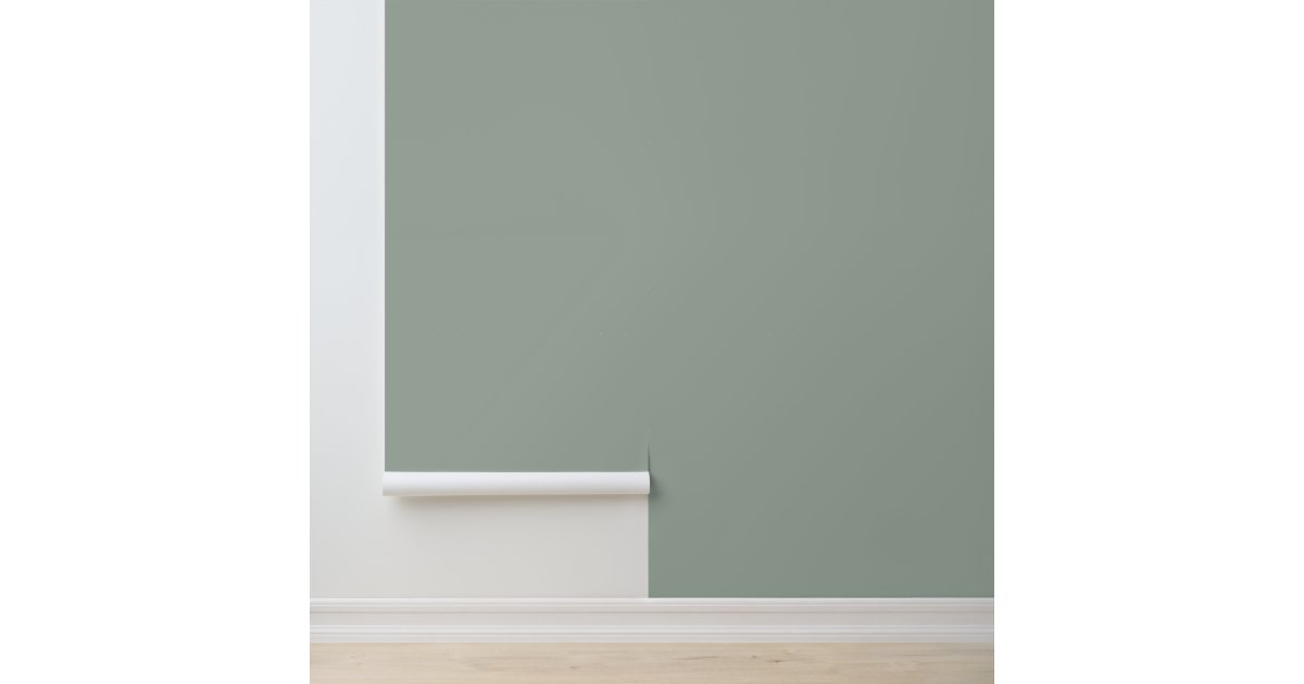 Modern Minimalist Plain Solid Color Sage Green Wallpaper | Zazzle