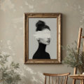 Modern Minimalist Portrait Abstract Paint Swash Poster | Zazzle