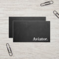 Modern Minimalist Professional Aviator Chalkboard Business Card | Zazzle