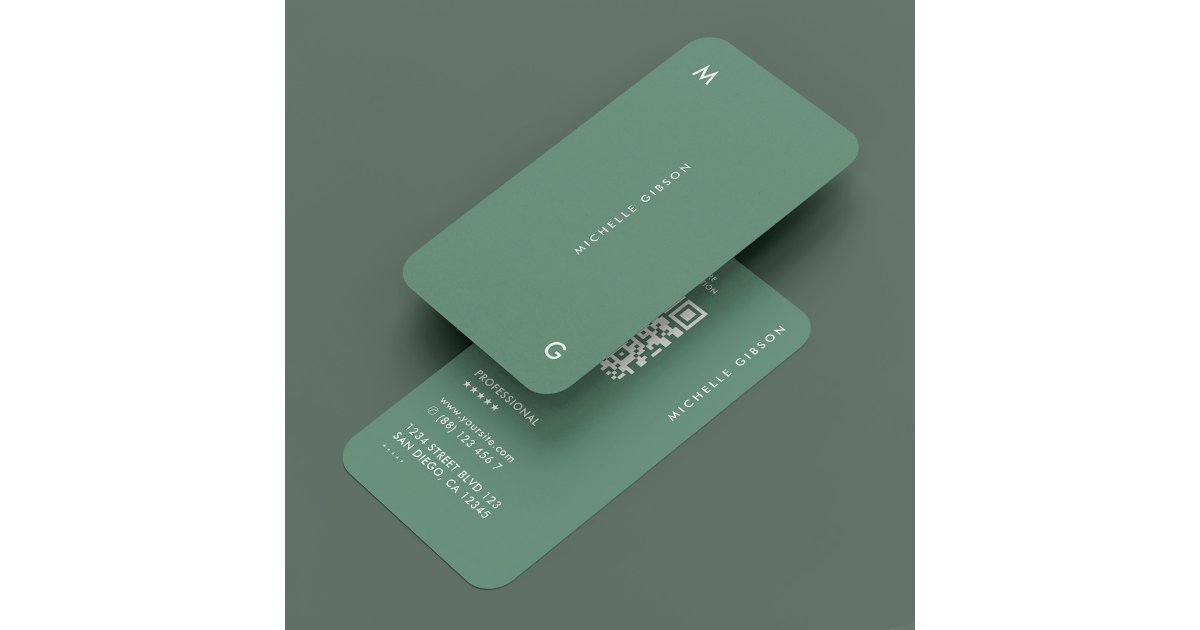 Modern Minimalist Professional Dusty Teal Business Card | Zazzle