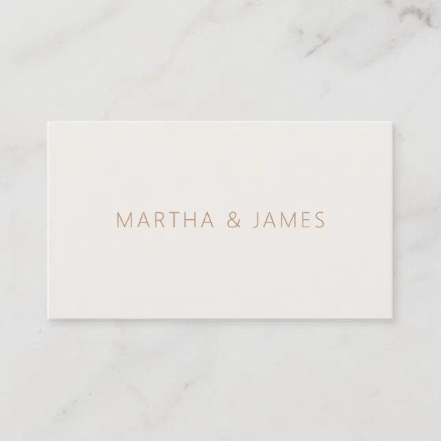 Modern minimalist professional elegant ivory gold business card | Zazzle