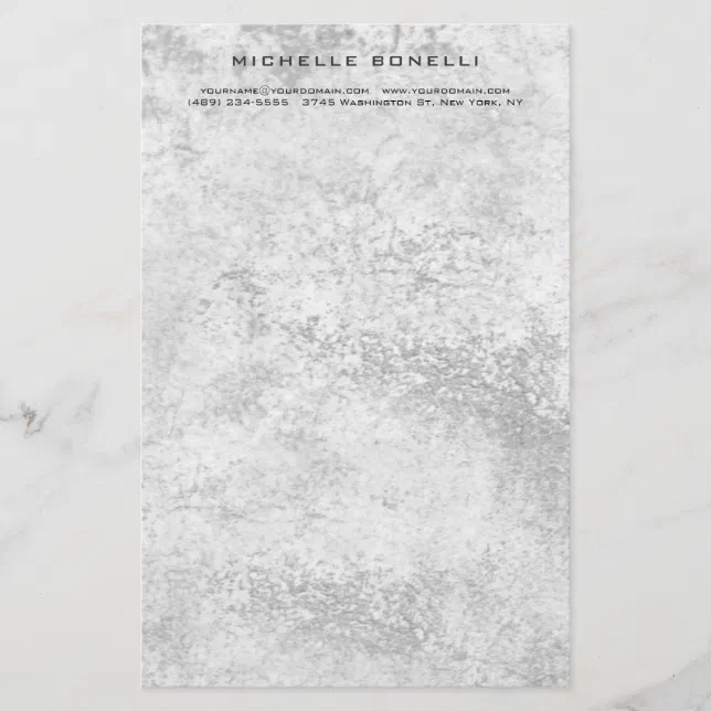 Modern Minimalist Professional Grey Wall Design Stationery | Zazzle