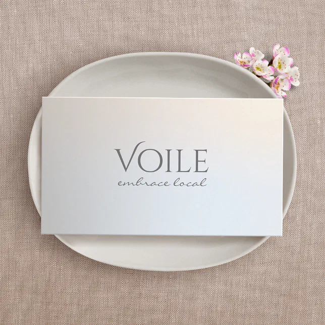 Modern Minimalist Professional Luminous Silver Business Card | Zazzle