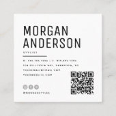 Modern Minimalist Professional Photo QR CODE Square Business Card | Zazzle
