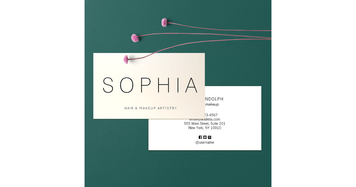 Modern Minimalist Professional Satin Ivory Business Card | Zazzle