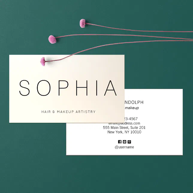 Modern Minimalist Professional Satin Ivory Business Card | Zazzle