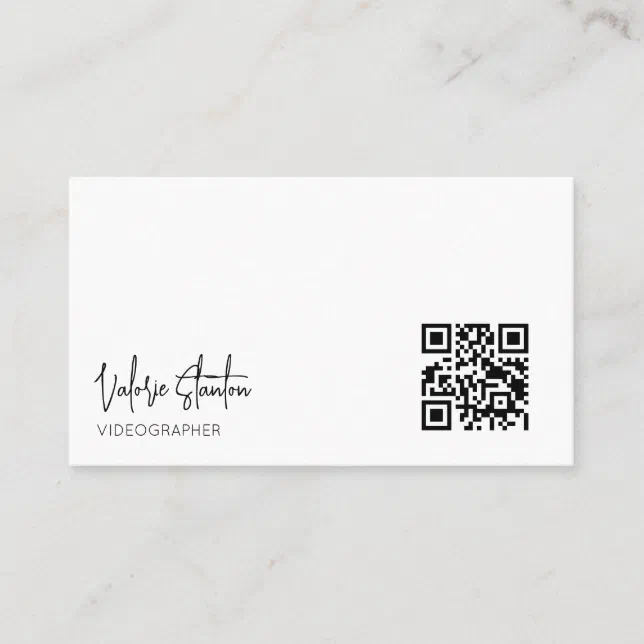 Modern Minimalist QR Code Business Card | Zazzle