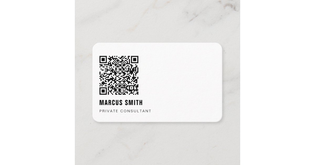 Modern Minimalist QR Code Business Card | Zazzle