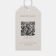 Modern Minimalist QR Code Clothing Label Hang Tag | Zazzle