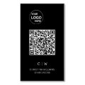 Modern Minimalist QR Code Monogram Name Business Card Magnet | Zazzle