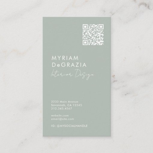 Modern Minimalist QR Code Script Business Logo Business Card | Zazzle