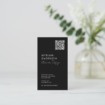 Modern Minimalist QR Code Script Business Logo Business Card | Zazzle