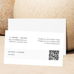 Modern Minimalist Qr Code Social Media Logo Business Card | Zazzle